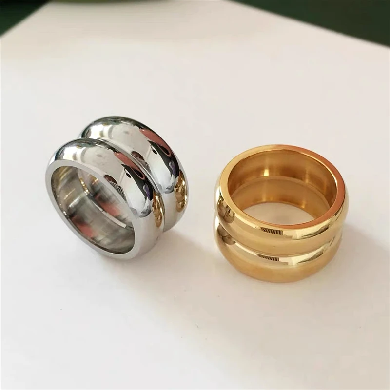 HUANZHI-European-And-American-INS-Thick-Titanium-Steel-Chunky-Rings-for ...
