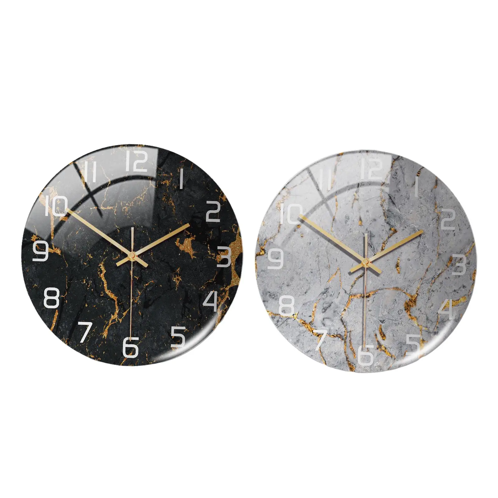 Analog-Quiet-Marble-Wall-Clock-3D-Chic-Marble-Print-Modern-Round-Wall ...
