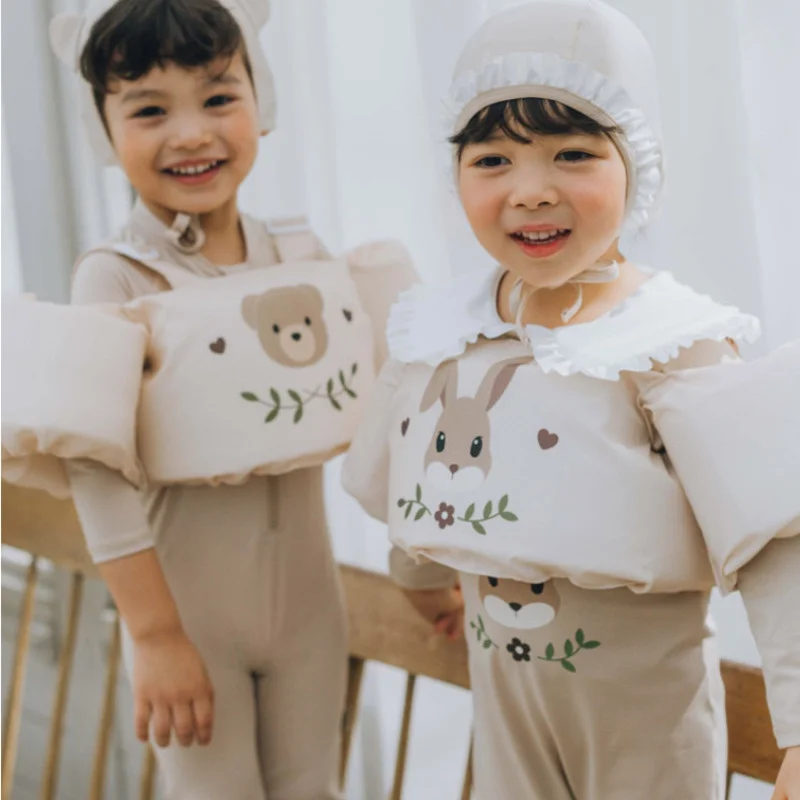 어린이 안전 구명 조끼 아기 플로트 암 슬리브 플로팅 링 어린이 조절 가능한 구명 조끼 퍼들 점퍼 수영복 액세서리