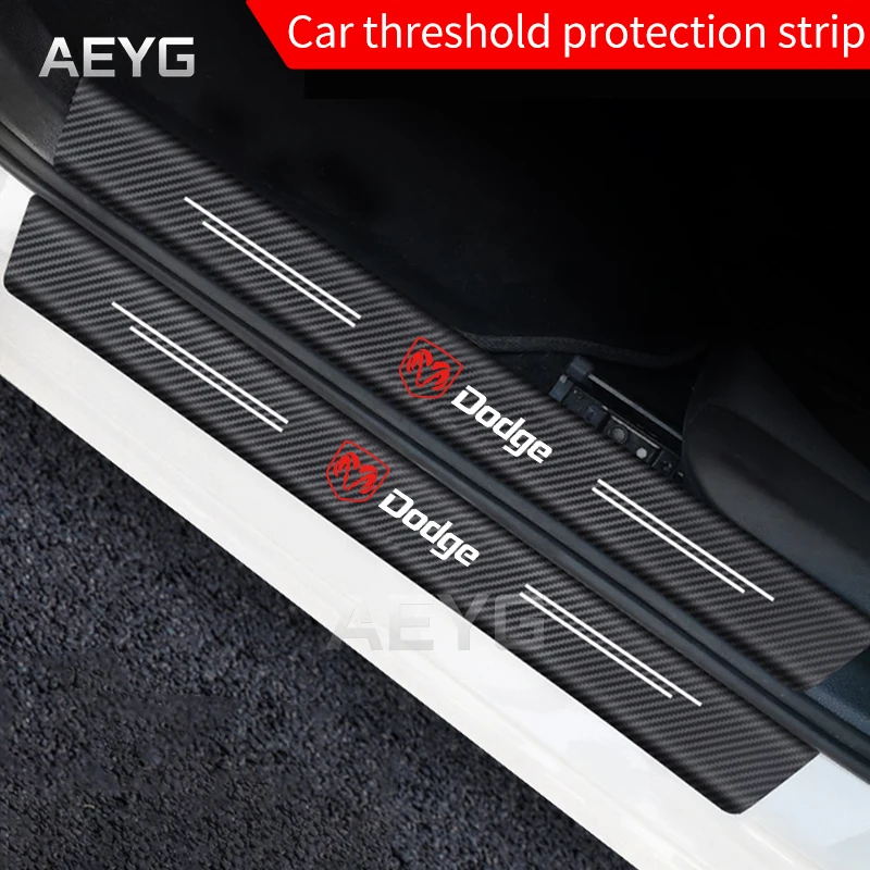 Carbon Fiber Car Door Sill Protector Sticker For Dodge Charger ...