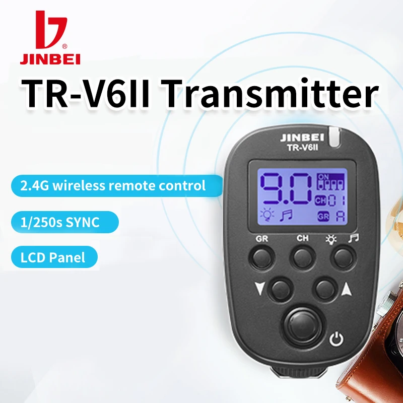 JINBEI TR-V6II Flash Trigger Transmitter 2.4G Wireless Remote ...