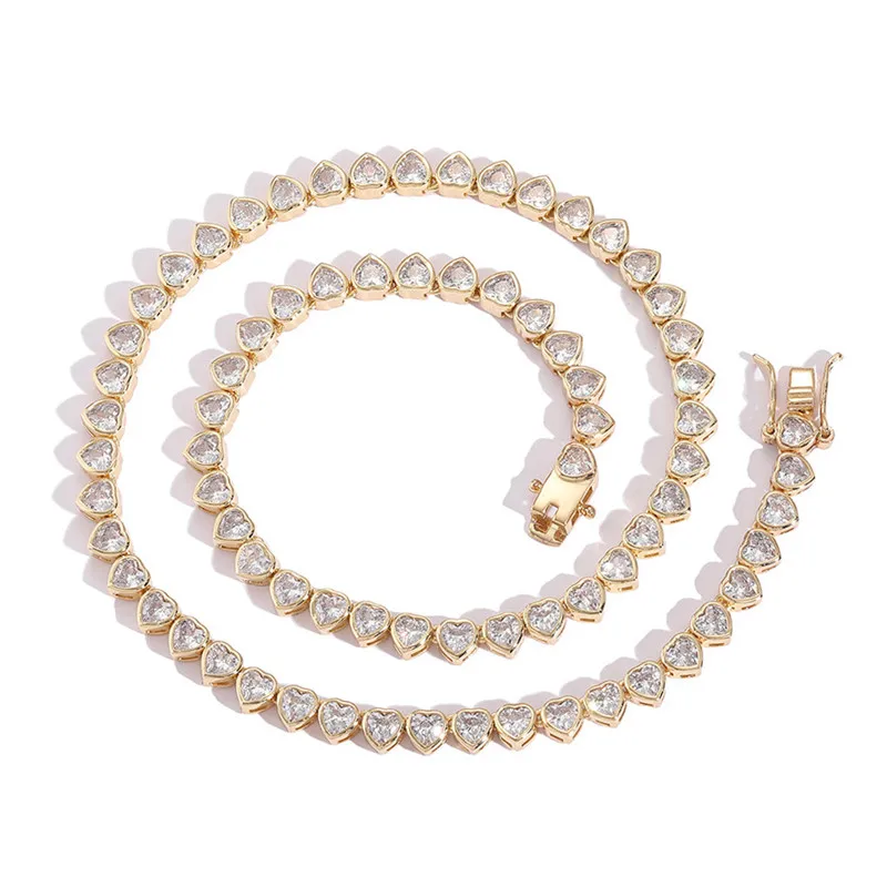 Cadena de tenis de circonia cúbica para hombre y mujer, Gargantilla con ...