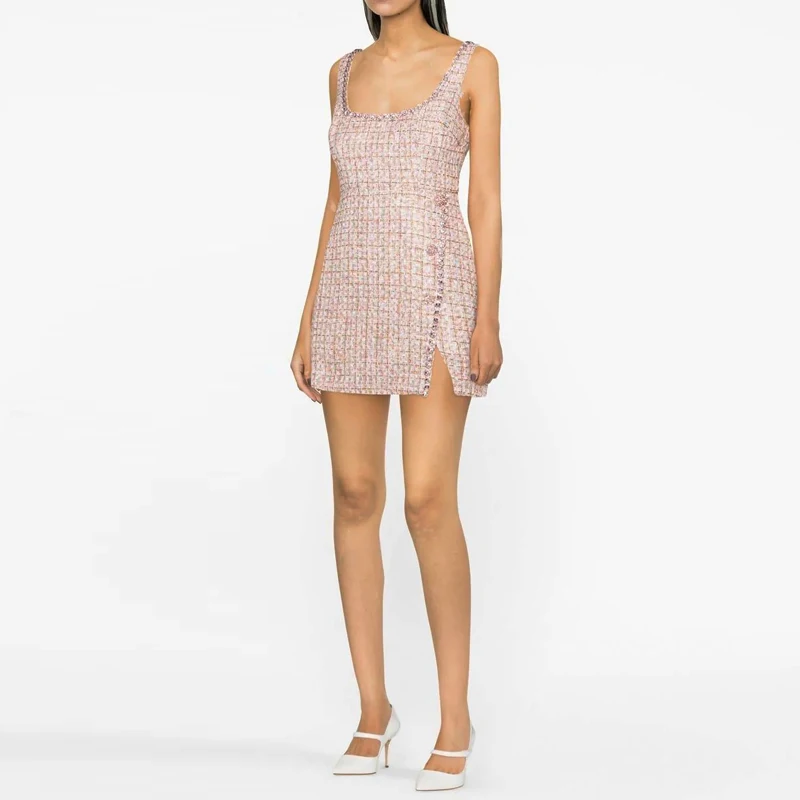 Autumn-Winter-Pink-Wool-Dress-for-Women-2022-Korean-Fashion-Elegant ...