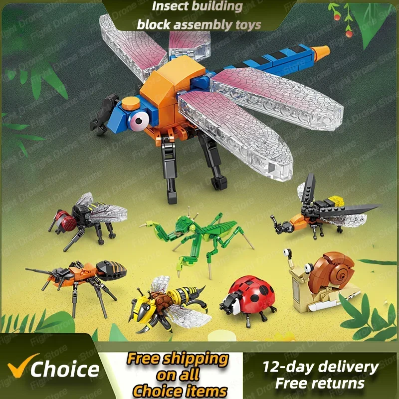 New-Creative-Insect-Series-Butterfly-Building-Block-Beetle-Mantis ...
