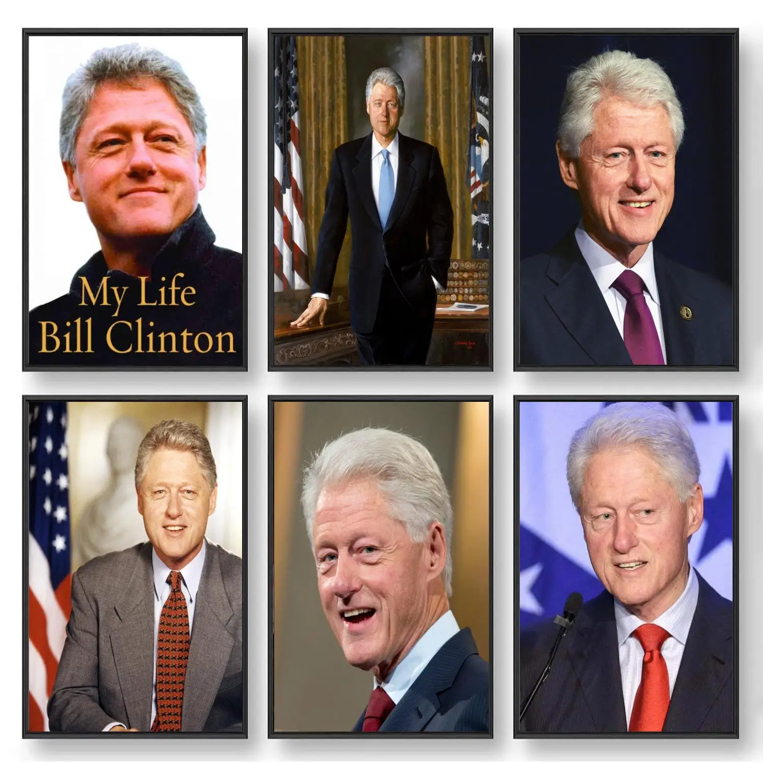 Bill-Clinton-Poster-Decorative-Painting-Canvas-Poster-Wall-Art-Living ...