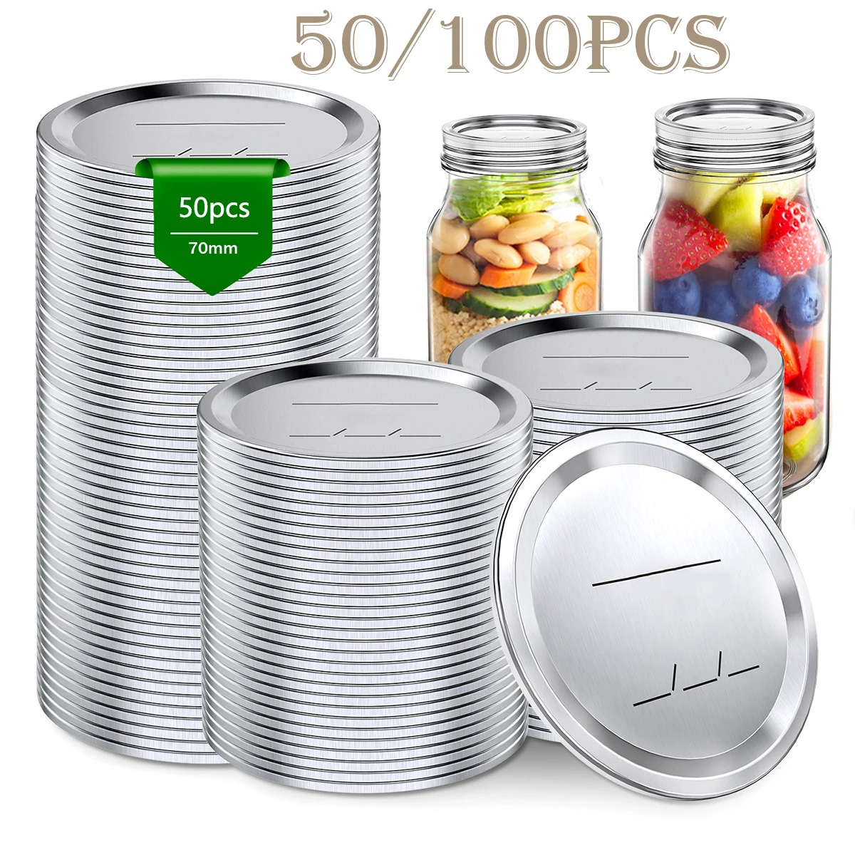 50-100pcs-Canning-Lids-70mm-Reusable-Universal-Jar-Lids-Regular-Mouth ...