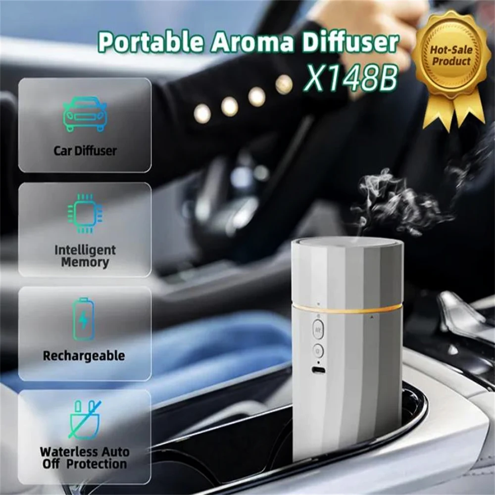 Car Humidifier Oil Fragrance Diffuser C type Rechargeable Aromatherapy ...