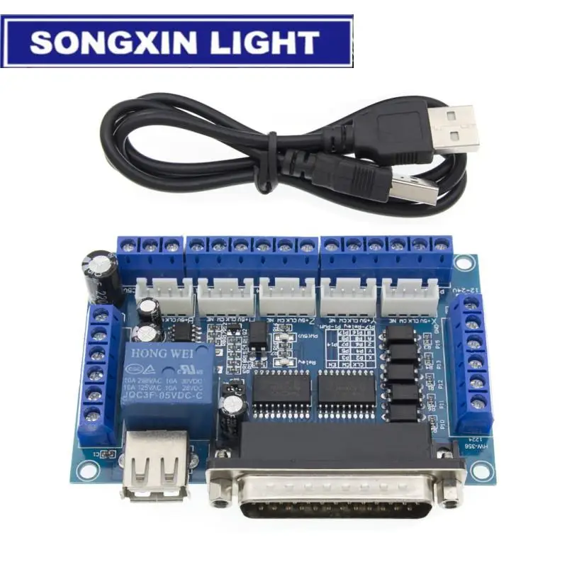 MACH3-Interface-Board-CNC-5-Axis-With-Optocoupler-Adapter-Stepper-Motor ...