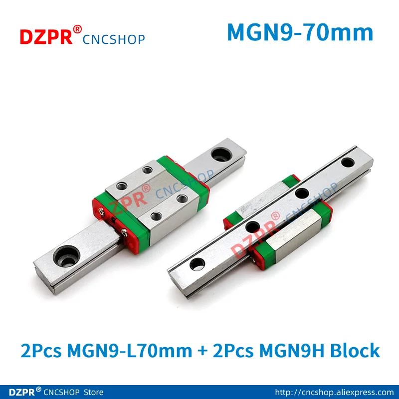 MR9 9 mm linear rail guide 2pcs MGN9 L 70 mm + mini 2pcs MGN9H linear ...