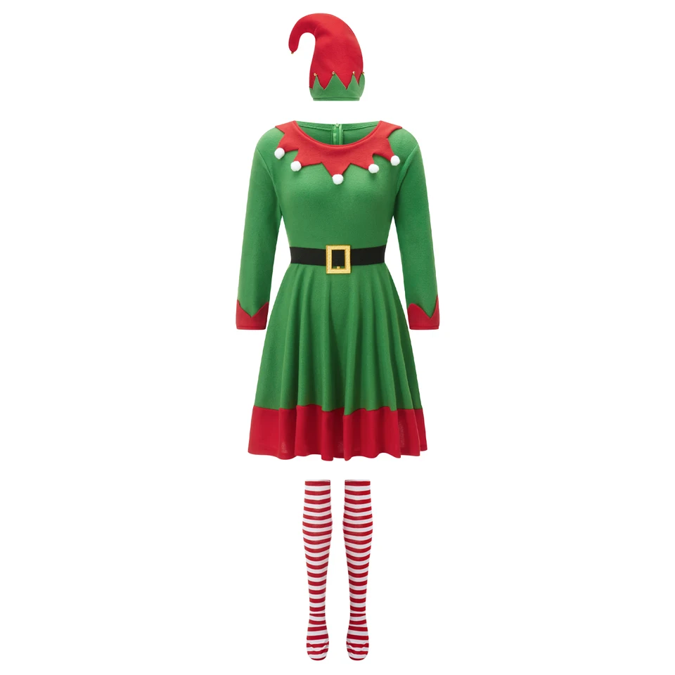Christmas Leggings GWAWG 2 Pairs Striped Elf Tights For Women Christmas ...