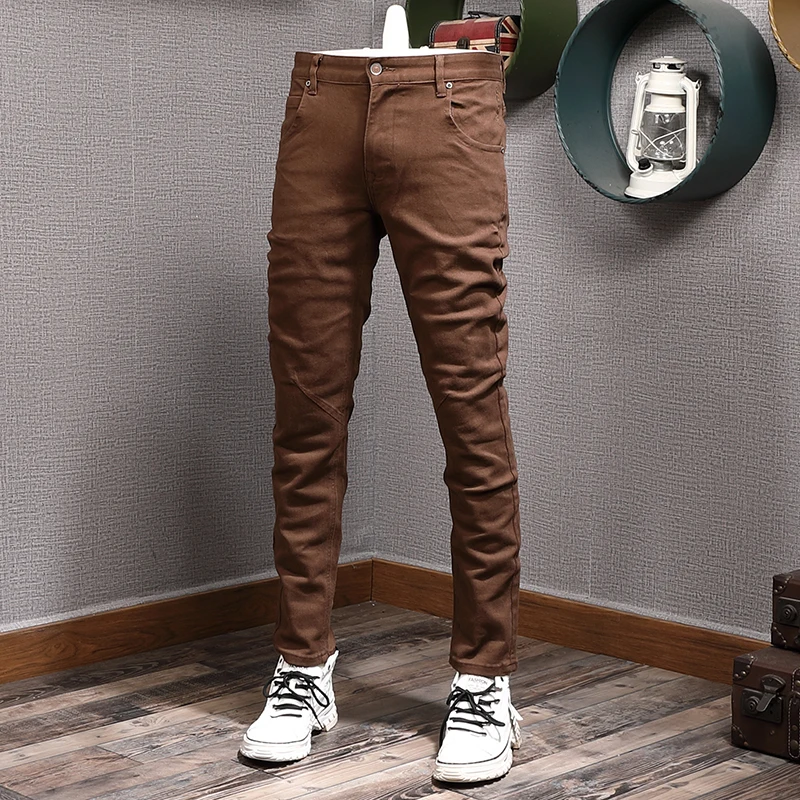 Fashion Men Jeans Brown