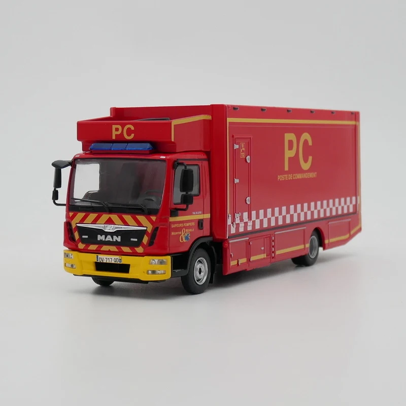 Diecast 1/43 Scale German Fire Truck Engineering Vehicle Metal Alloy ...