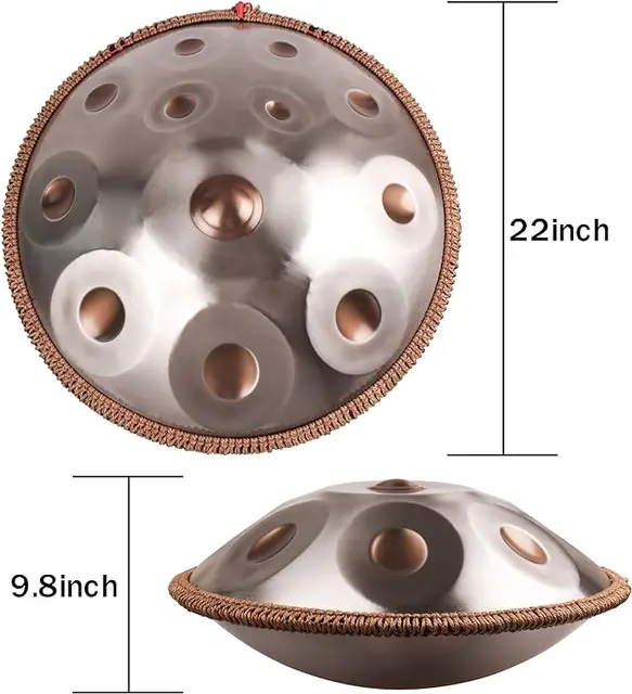 9/10 Tone Handpan Drum 22 Inches D Minor Blue Steel Tongue Drum Yoga ...