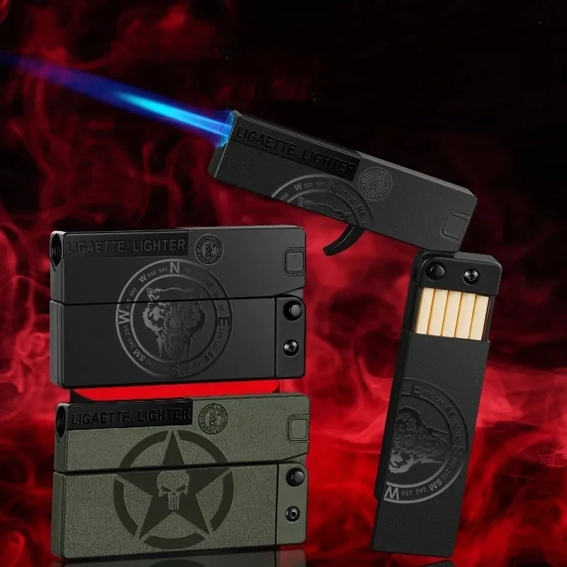 New-Personalized-Folding-Pistol-Lighter-Cigarette-Case-Butane-Torch ...