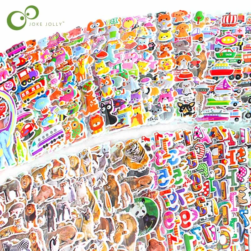 100 sheets Sticker Kids Cute 3D Cartoon Stickers Mixed School Teacher ...