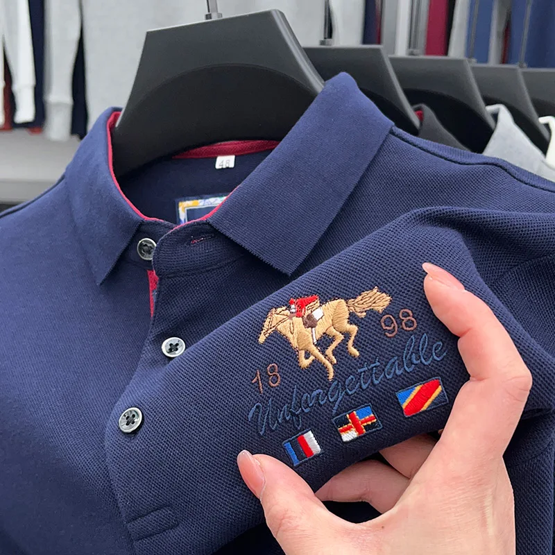 POLO-de-marca-de-lujo-para-hombre-camiseta-100-de-algod-n-de-manga ...