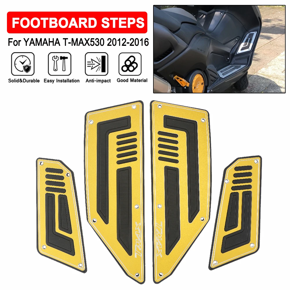 For-Yamaha-TMAX530-T-MAX-TMAX-530-2012-2016-Motorcycle-Footboard-Steps ...