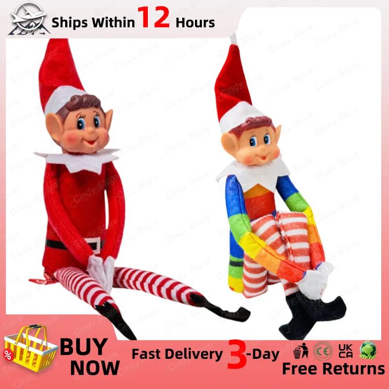 Nuevo-mu-eco-de-elfo-de-Navidad-rojo-de-40cm-adorno-de-arco-ris ...