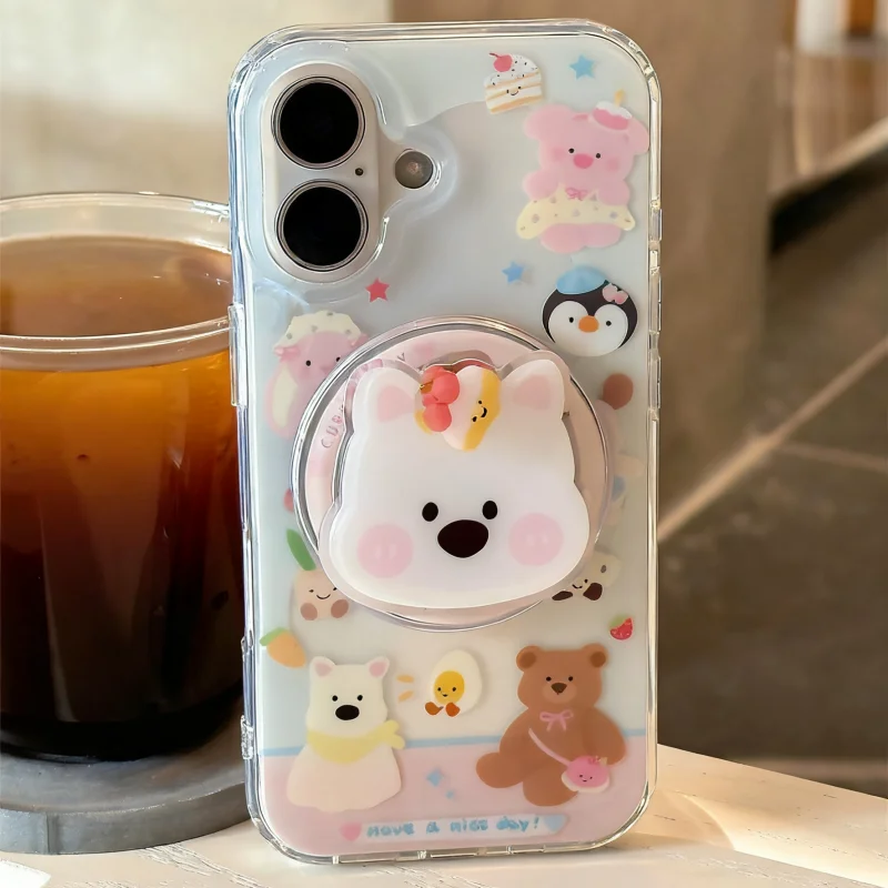 Cute Cartoon Puppy Rotation for Magsafe Griptok Phone Holder Finger ...