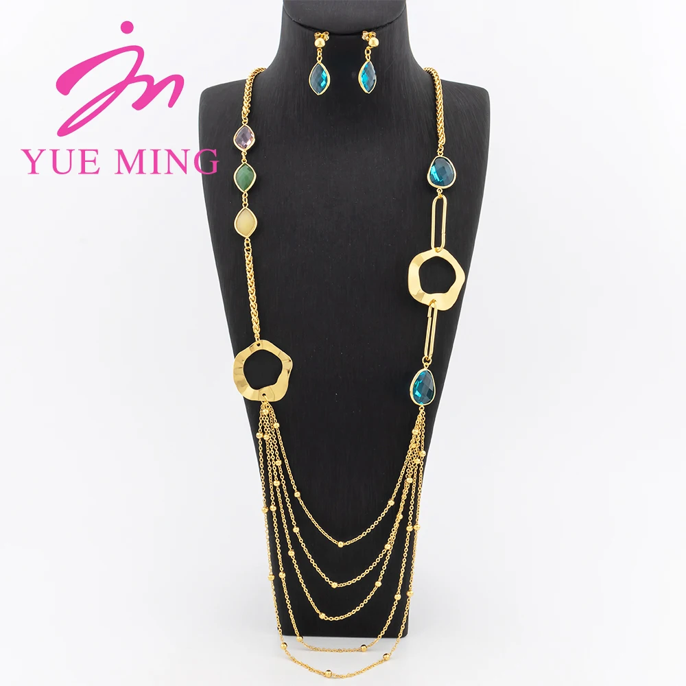 Fashion-Jewelry-Set-High-Quality-Round-Colored-Zircon-Pendant-Necklace ...