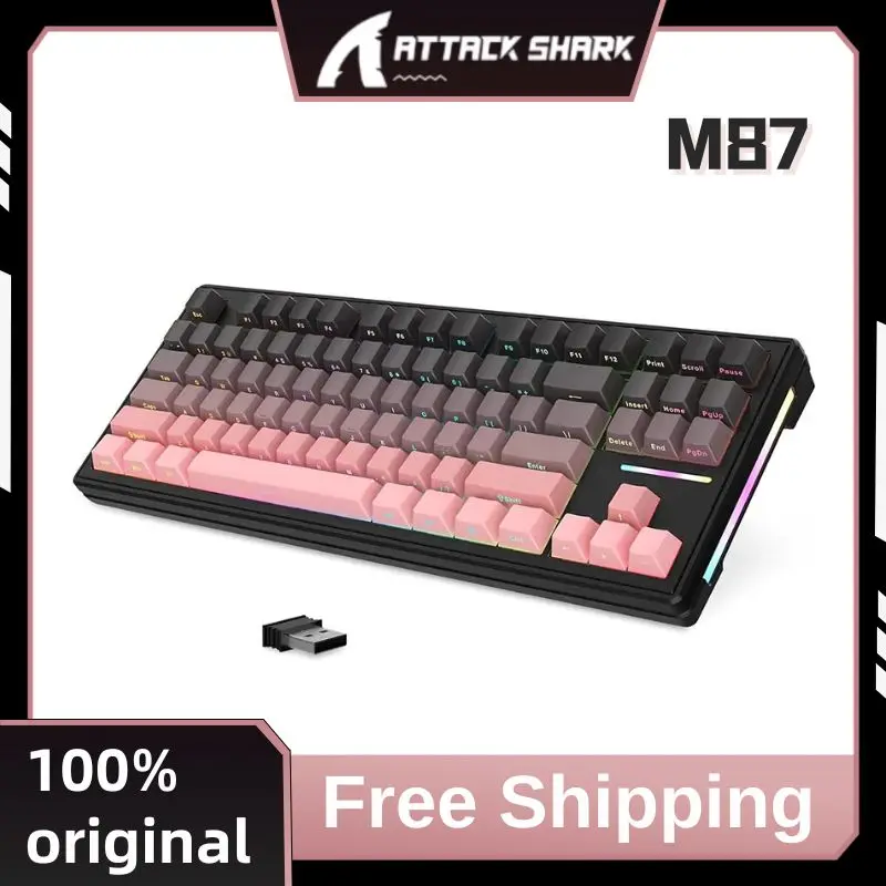 ATTACK SHARK M87 2.4G wireless 75% gaming keyboard customized axis body ...
