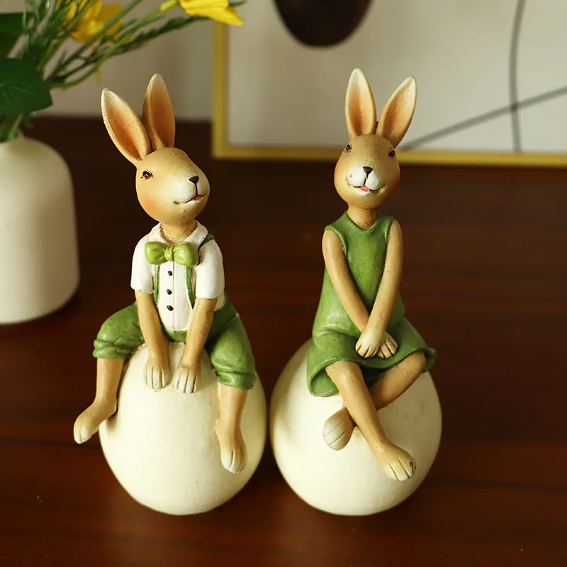 Creative Desktop Living Room Rabbit Ornaments Light Luxury Decoration ...