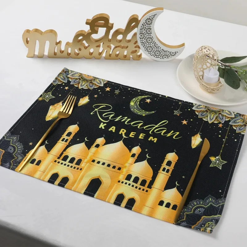 4-6-8pcs-Eid-Mubarak-Dining-Mat-Ramadan-Decoration-Linen-Table-Mats ...