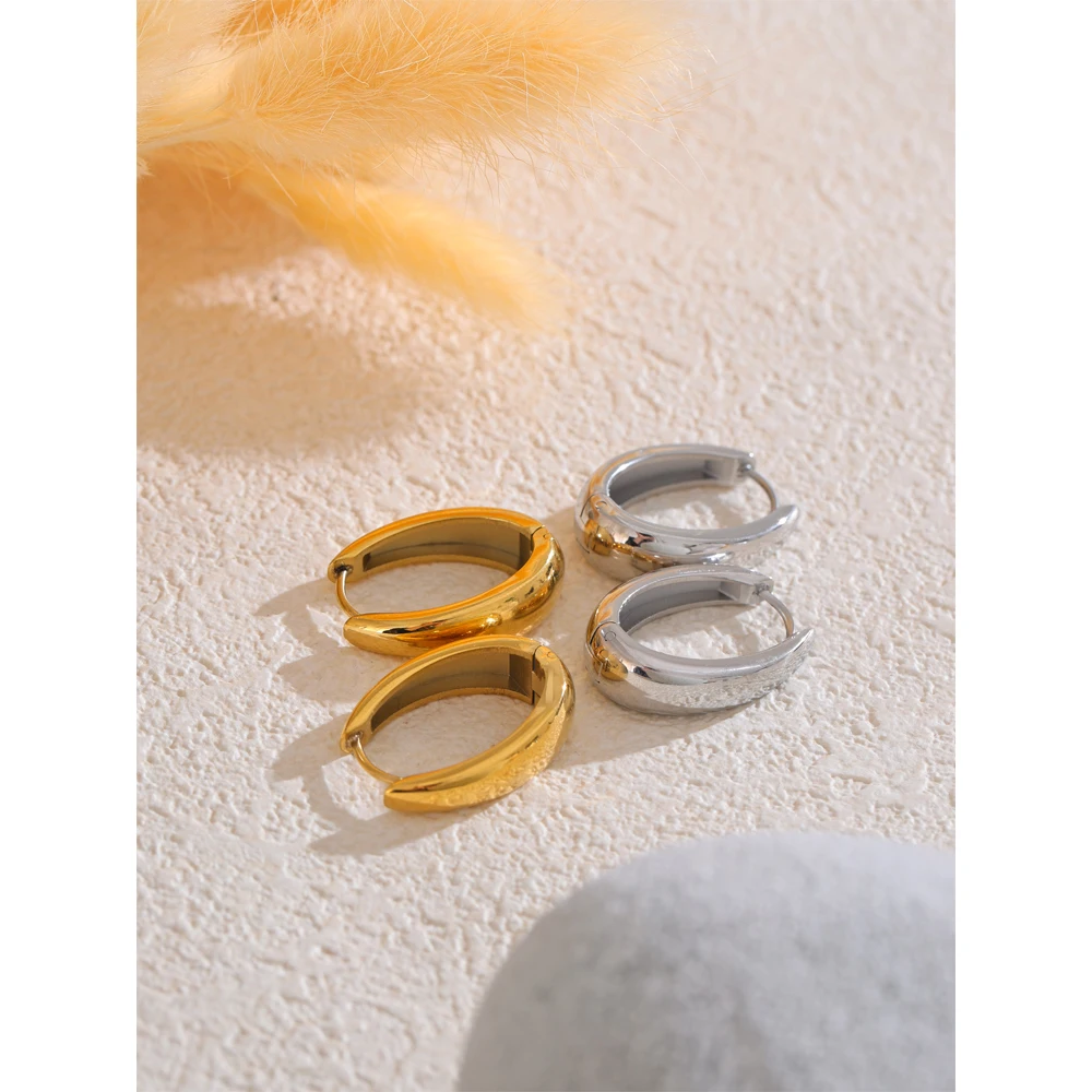 Γυναικεία σκουλαρίκια U-Shape Hoop Earrings 18K Gold – Kosmo Jewellery