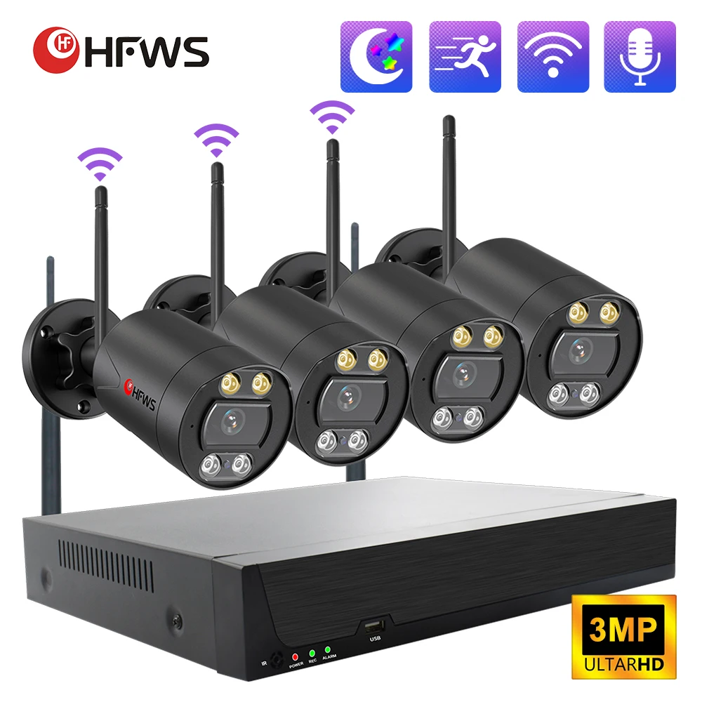 Surveillance Camera Wireless Cctv System Protection Set System Kit Nvr ...