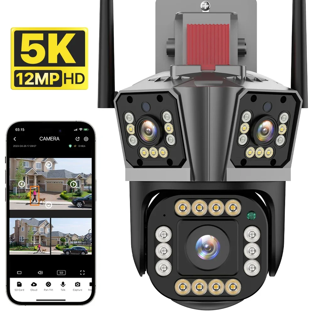 WIFI-IP-Camera-5K-12MP-HD-Three-Lens-Camera-Outdoor-Motion-Detection ...
