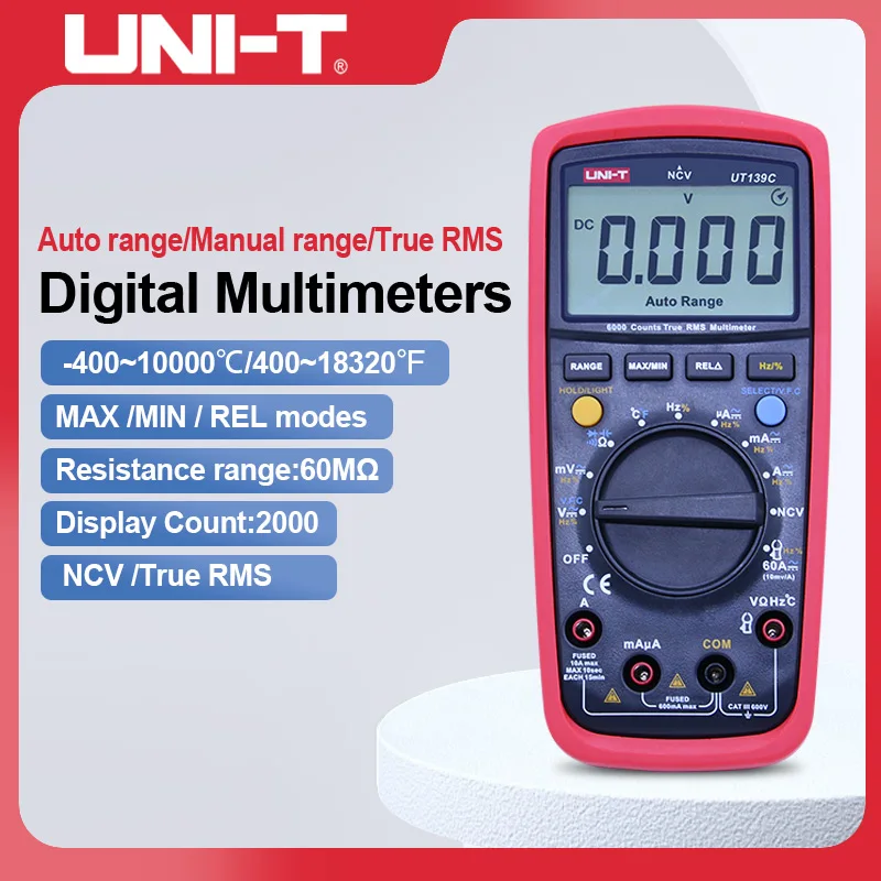UNI-T-UT139-Series-Auto-Range-Digital-Multimeter-Handheld-True-RMS-NCV ...
