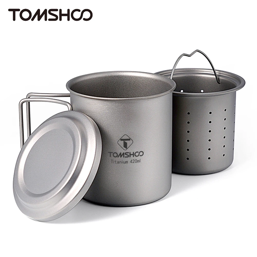 Tomshoo-420ml-Titanium-Tea-Cup-with-Folding-Handle-Outdoor-Camping-Tea ...