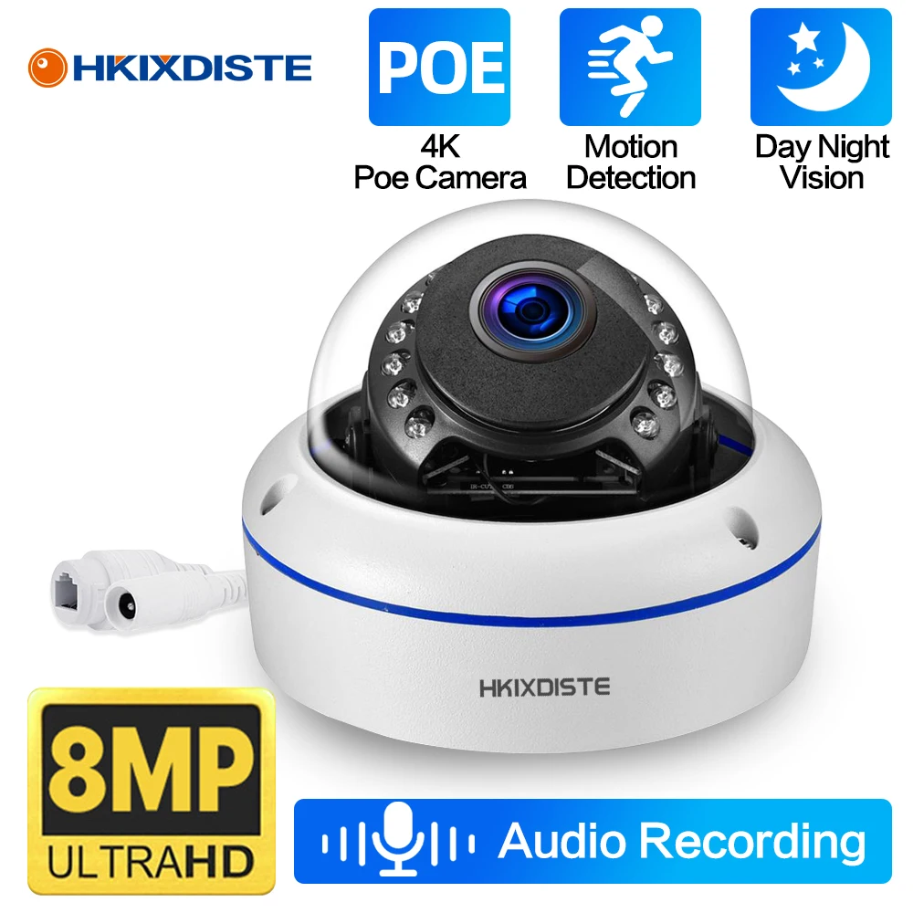 Metal-CCTV-POE-IP-Ceiling-Dome-Security-Camera-4K-Waterproof-Audio ...