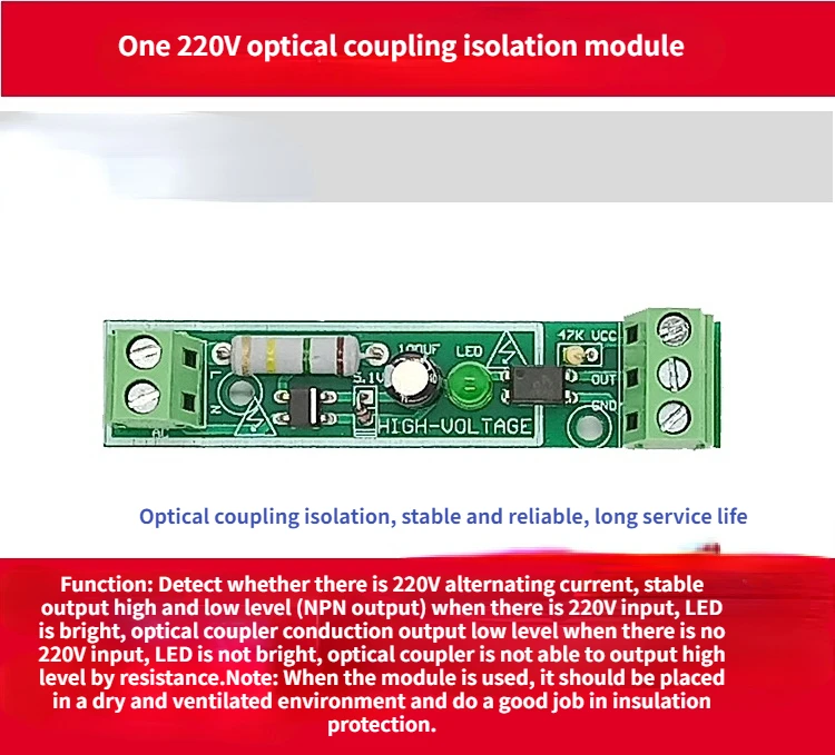 1 Way 220 V Ac Optocoupler Modul/220 Izoláció/220 Feszültség ...
