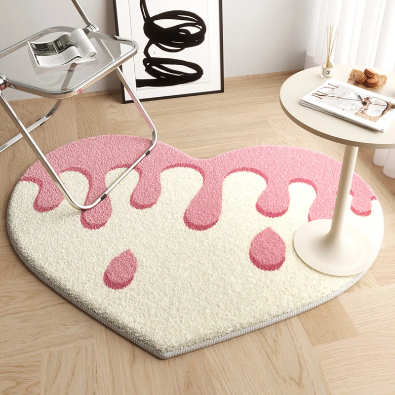Living Room Carpet Fashion Minimalist Cute Peach Heart Printed Special ...