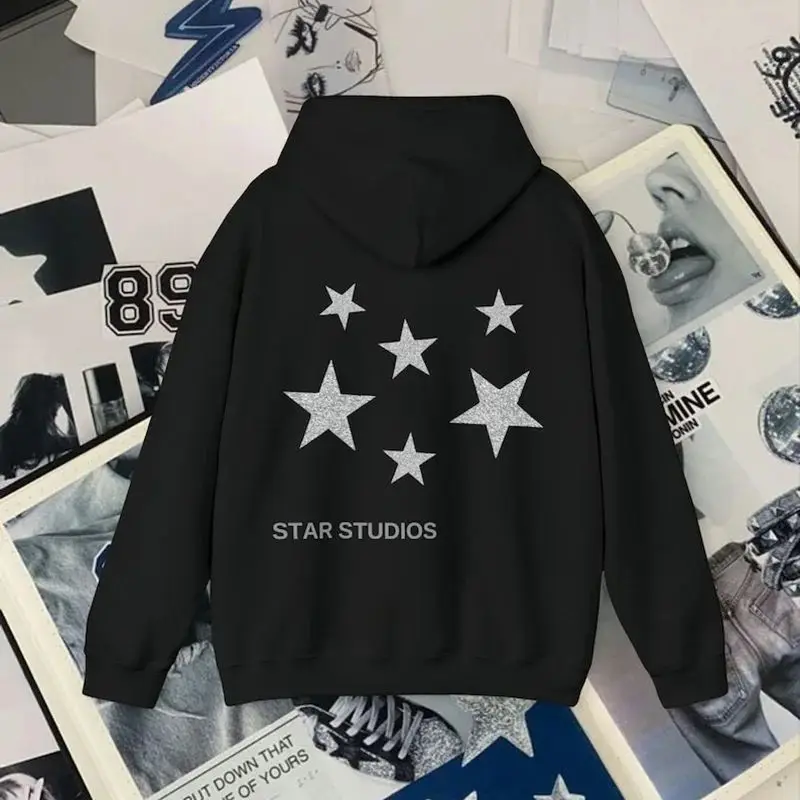Letter-Star-Impresso-Hoodies-para-Mulheres-Harajuku-Hip-Hop-Moletom-Solto-Punk-Rock-Roupas-G ...