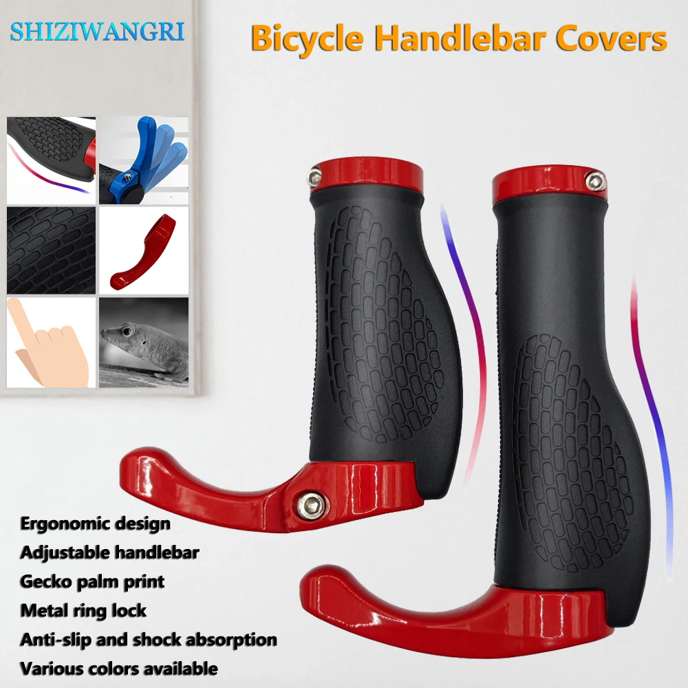 1-Pair-Bicycle-Handlebar-Grip-Long-and-Short-Ergonomic-Anti-Skid-Lock ...