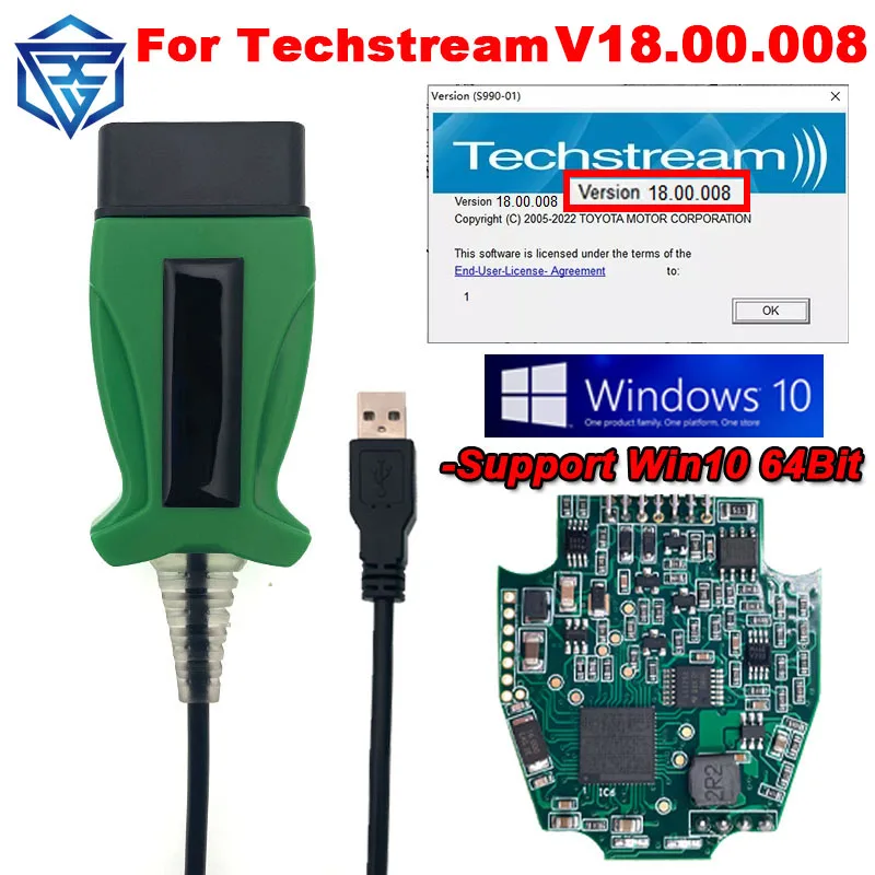 DLC3-18-00-008-Techstream-For-TOYOTA-2-TOYOTA2-TIS-J2534-Passthru-OBDII ...