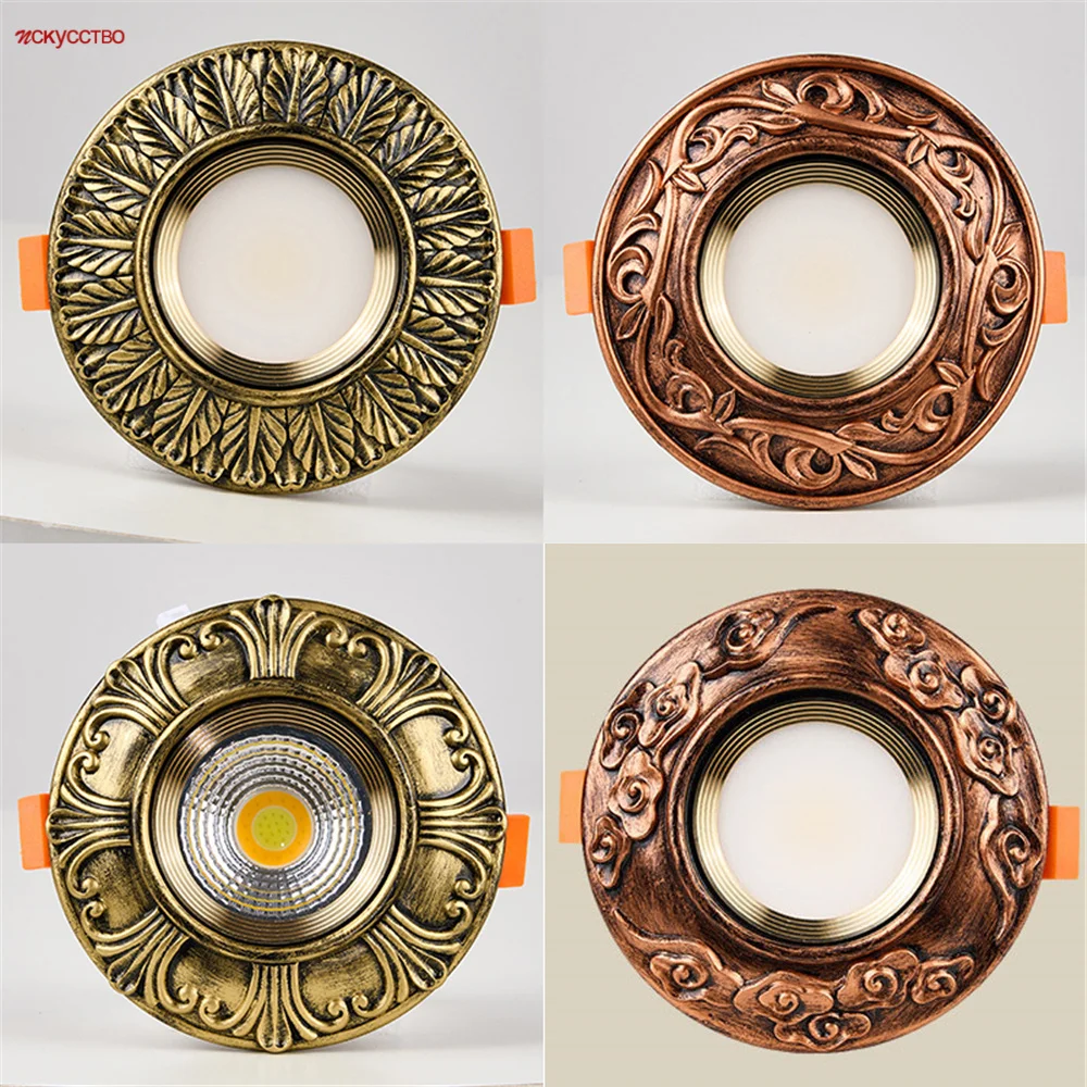 American Vintage Bronze Resin Led Ceiling Lamp Living Room Hotel Loft ...