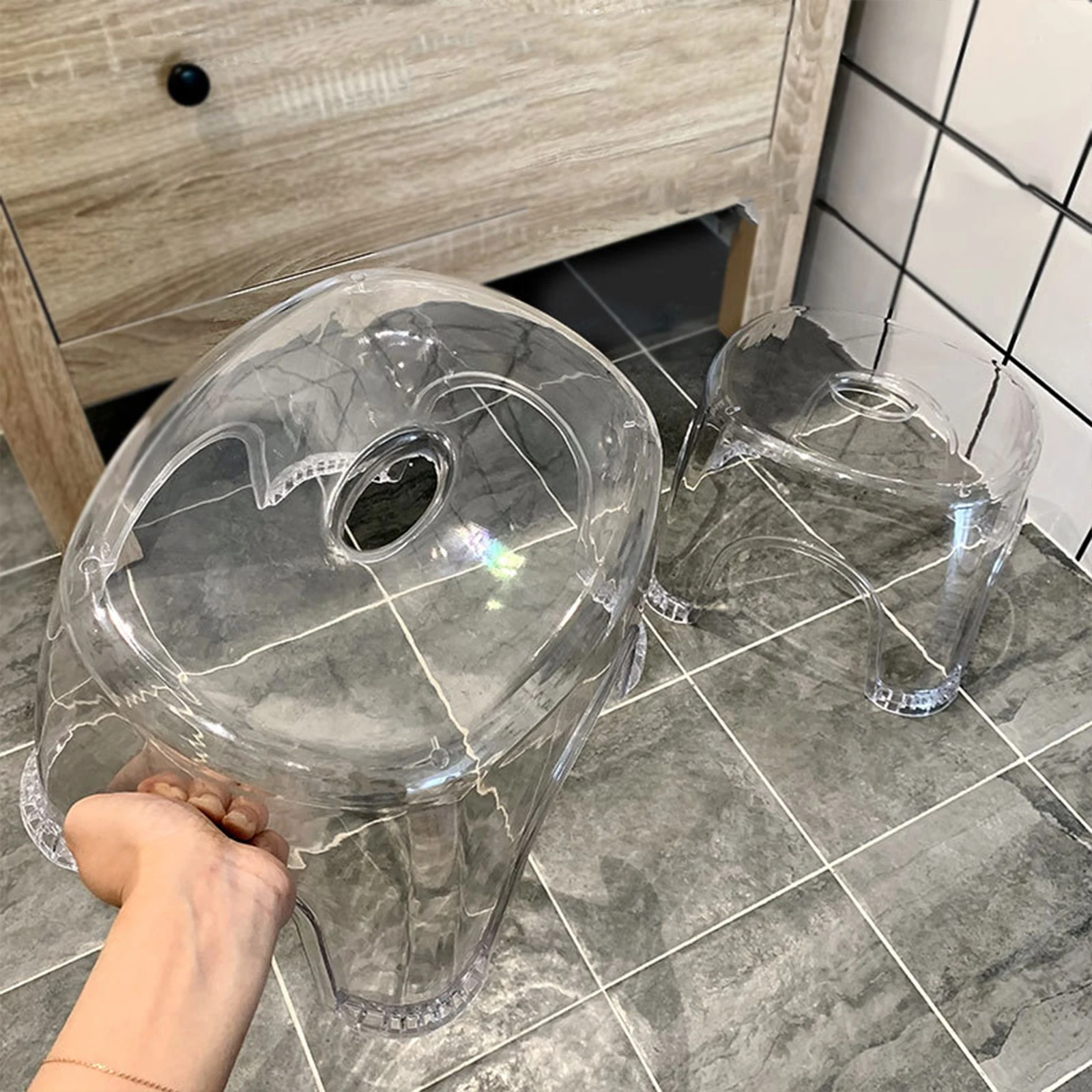 Acrylic-Bathroom-Stool-Shoe-Foot-Rest-Non-Slip-Shower-Stool-Bench-Shoe ...