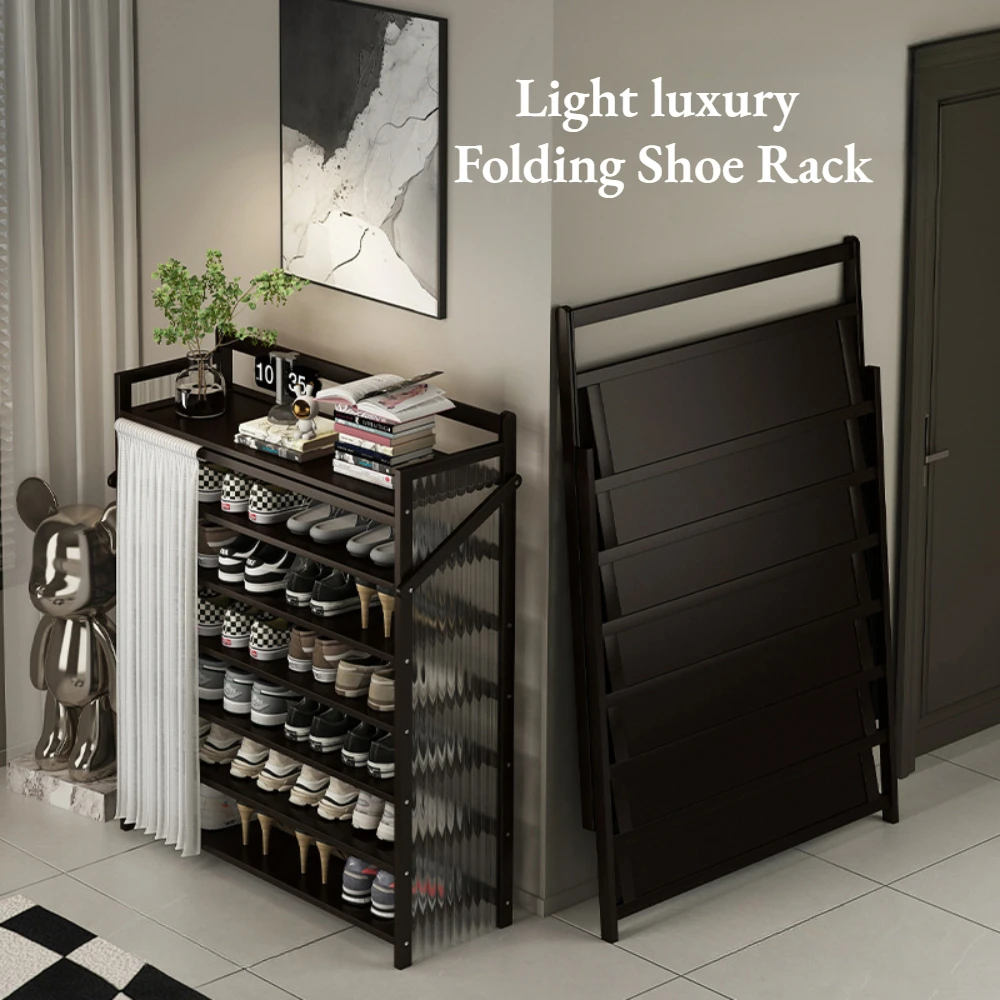 Folding-Shoe-Rack-Organizer-Dustproof-Fabric-Shoes-Shelf-Home-Furniture ...