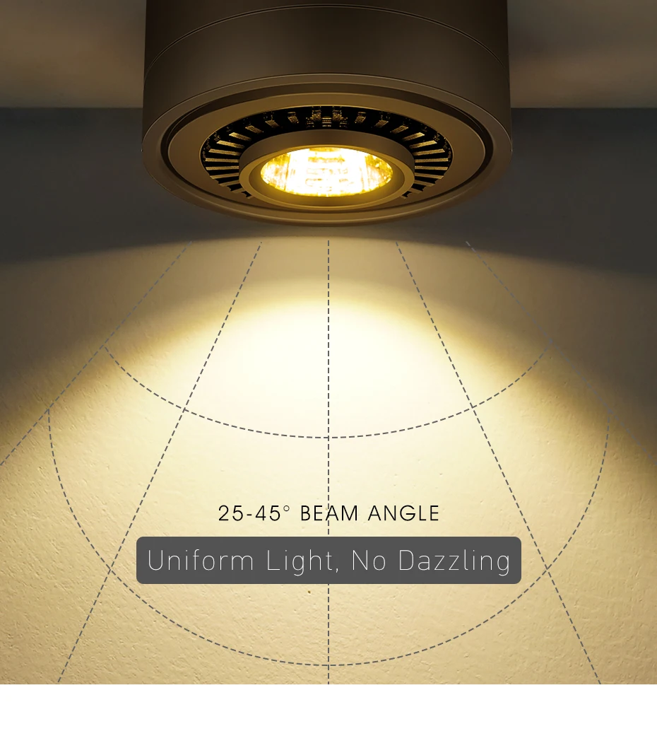 PLAFONNIER,White and Gold Ring-9W-neutre Lumière-Not Dimmable--Spot ...