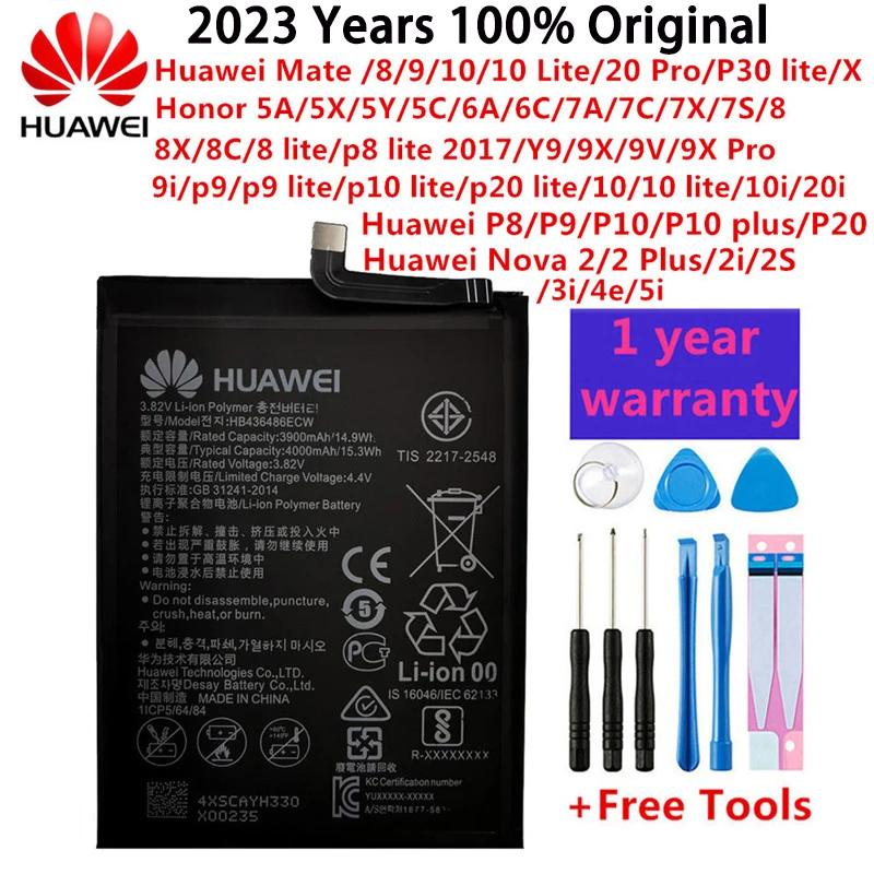 Huawei Original Battery For Honor Mate Nova 2 3 5C 5A 6A 7 7C 7A 7X 8 8A 8C 8X P8 9 Y9 P9 10 P10 ...