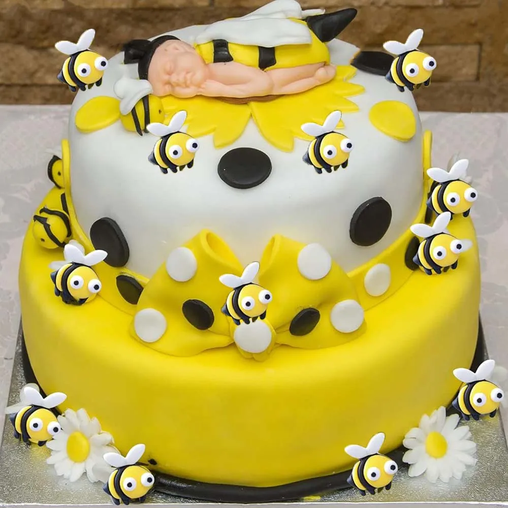 Bees Cupcake Toppers Honey Pot Bee Birthday Cake Decorations for Spring ...