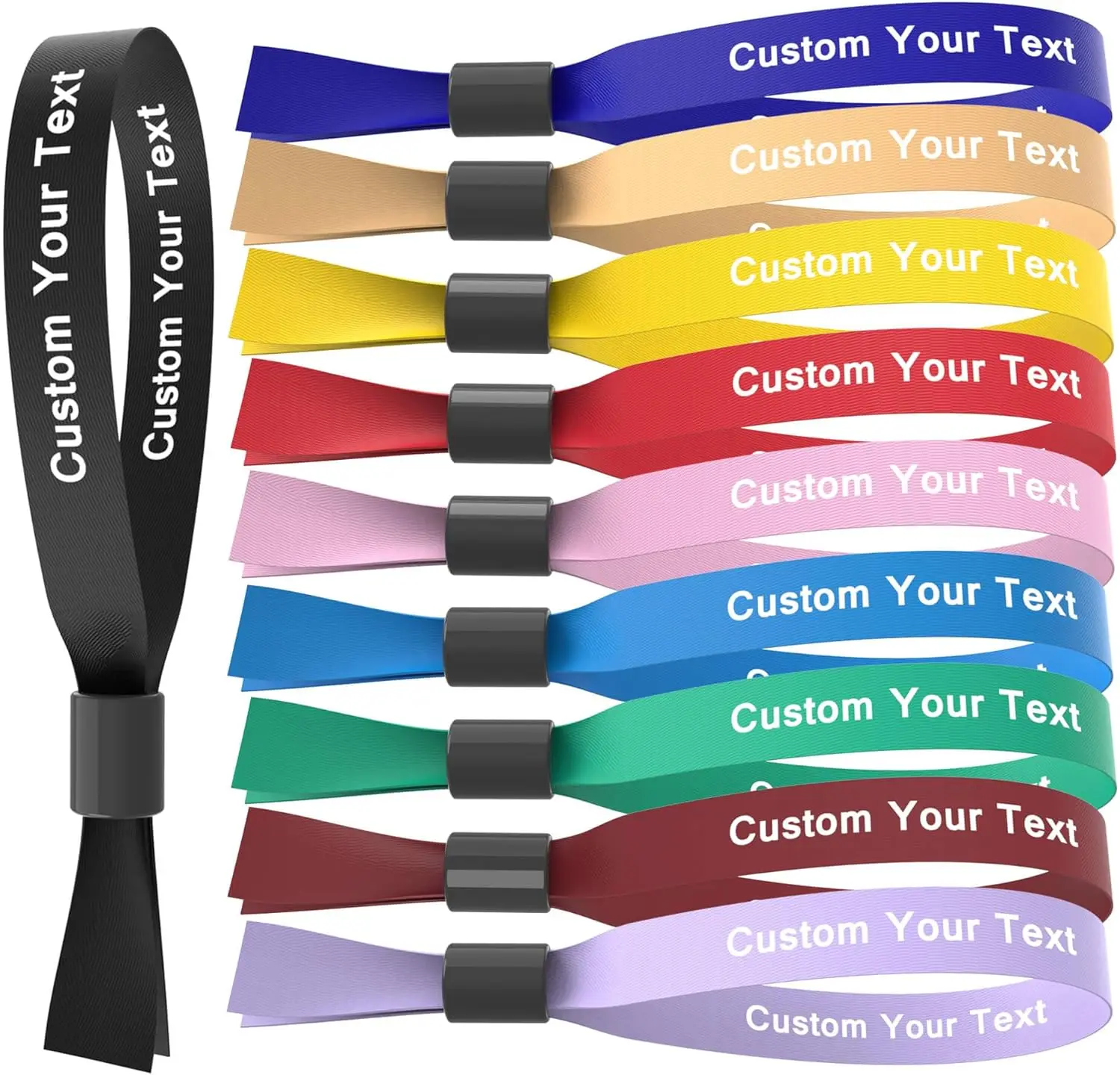 50-100pcs-Custom-Personalized-Wrist-Bands-Cloth-Event-Wristbands-VIP ...