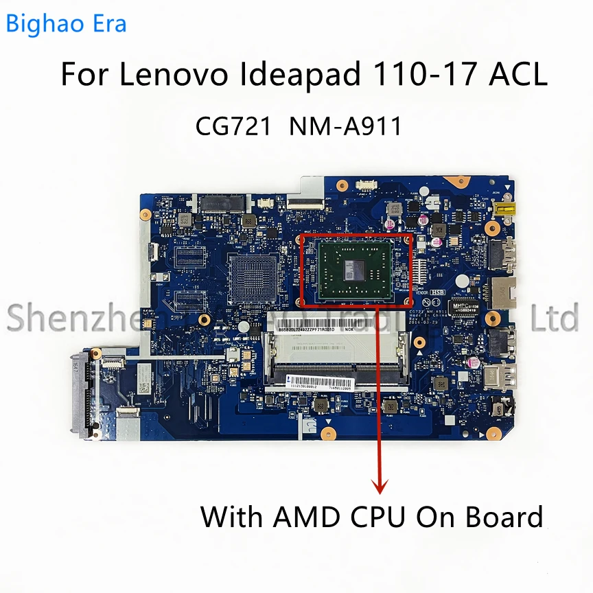 CG721 NM A911 For Lenovo Ideapad 110 17ACL Laptop Motherboard With AMD ...