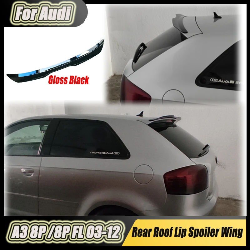 Gloss Black Abs Maxton Style Rear Spoiler Wing Lip Body Kit For Audi A3 ...