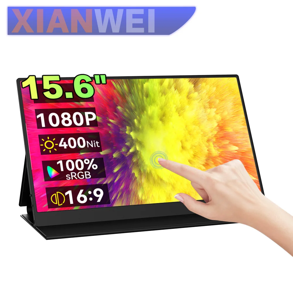 15 / 15.6 Inch IPS Portable Monitor 1920 x 1080 Touch Screen LCD Gaming ...
