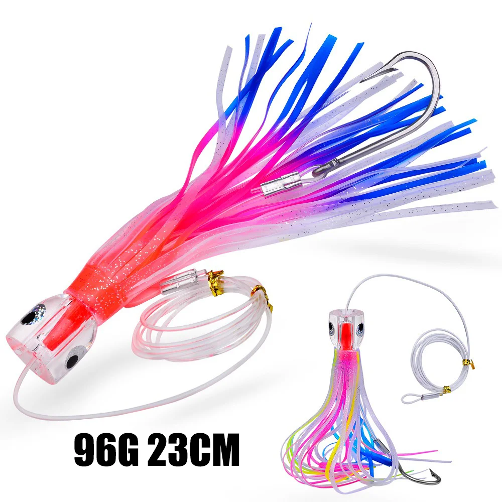 Resin-Head-Octopus-Bait-23cm-96g-170cm-line-Soft-Skirt-Trolling-Lure ...