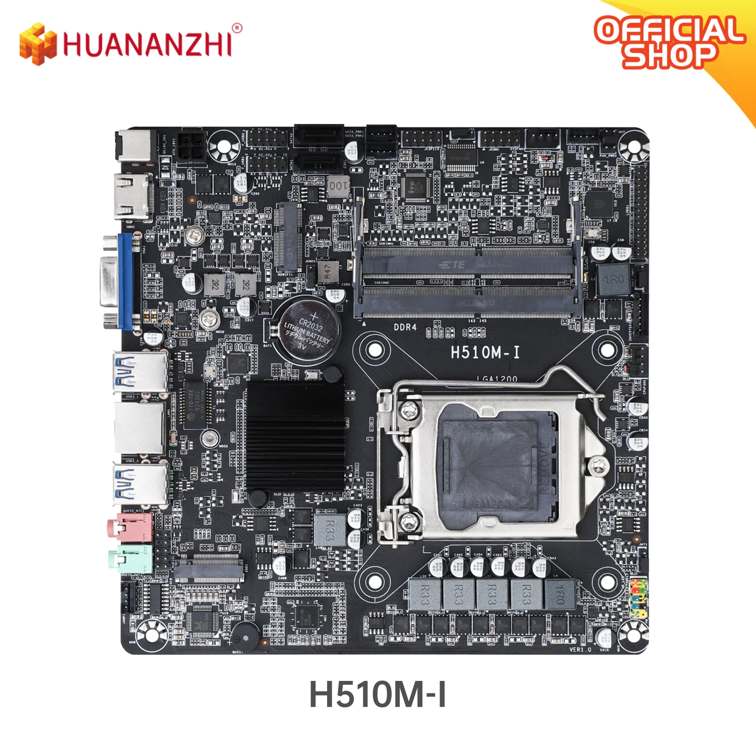 HUANANZHI H510M I ITX Motherboard Intel LGA 1200 Support DDR4 2933 2666 2400 2133 M.2 NVME SATA3.0